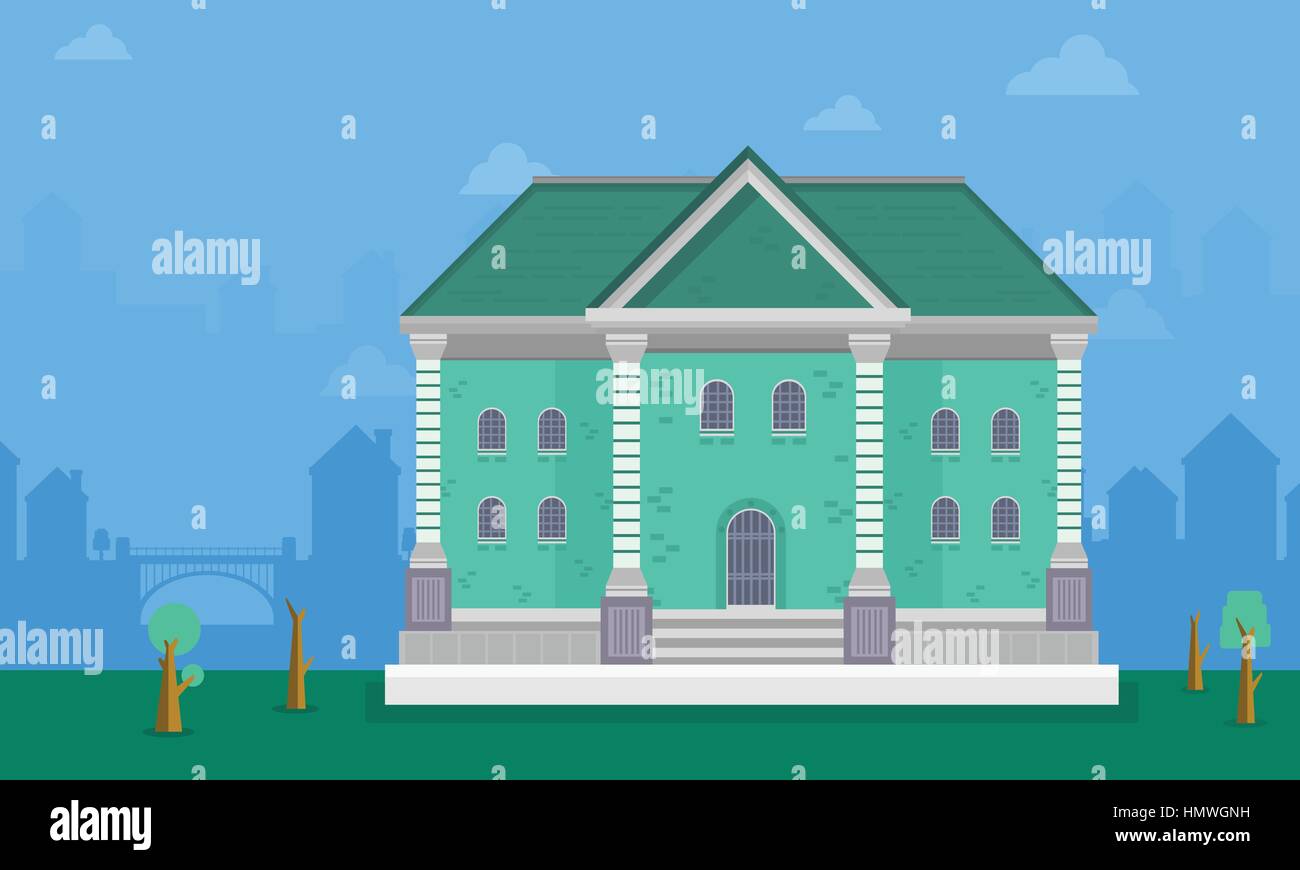 Big house landscape vector flat Stock Vector Image & Art - Alamy