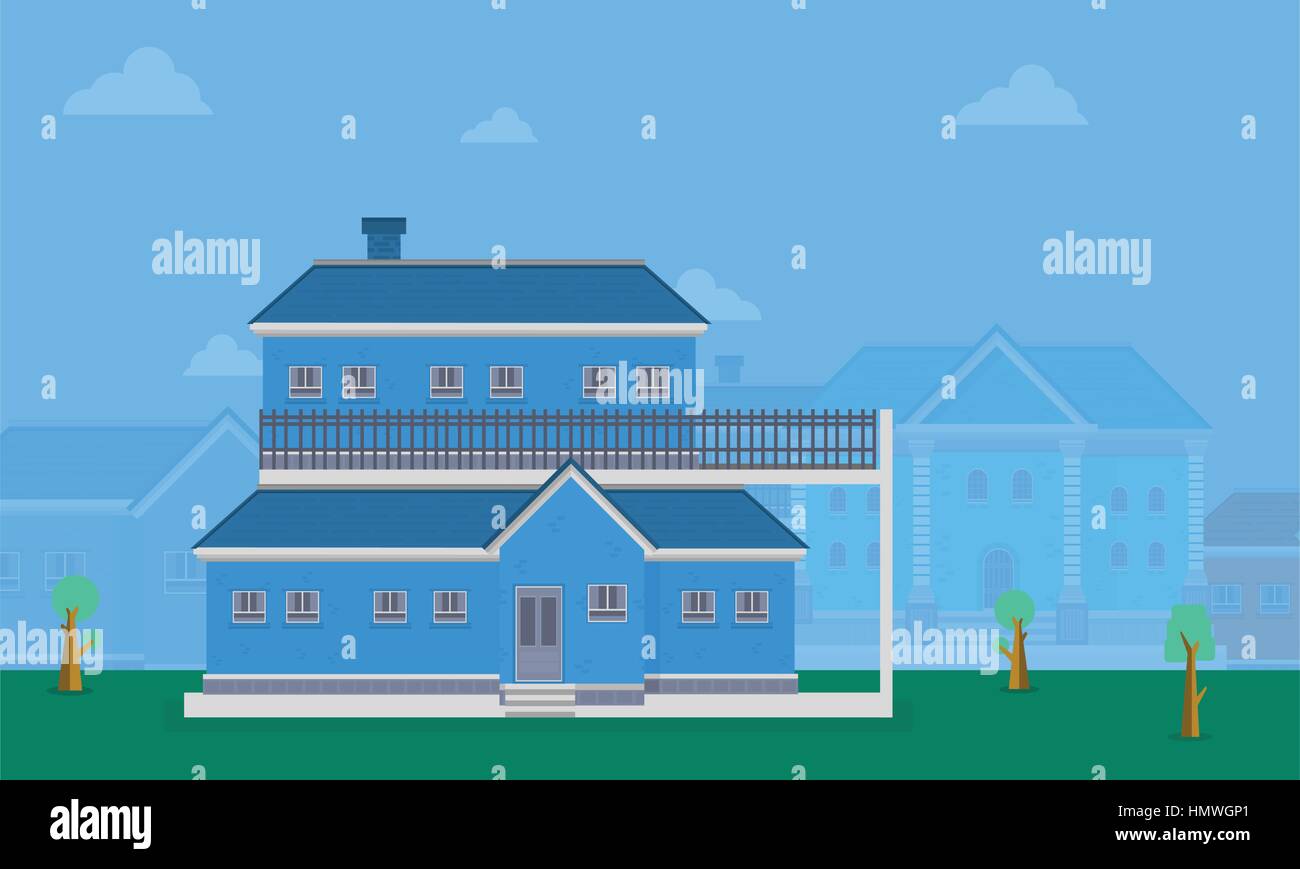 Vector flat of big house collection Stock Vector Image & Art - Alamy