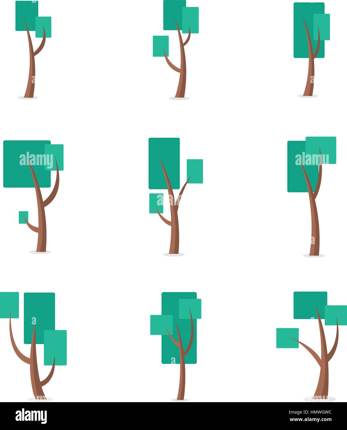 Set of tree style various vector illustration Stock Vector Image & Art ...