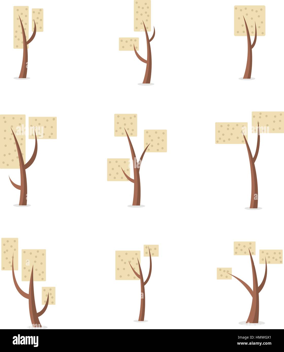 Vector illustration of tree style set Stock Vector Image & Art - Alamy