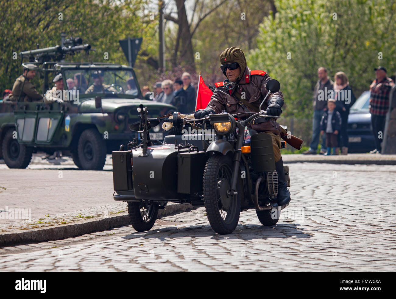 ALTENTREPTOW / GERMANY - MAY 1, 2015: soviet heavy motorcycle dnepr k ...