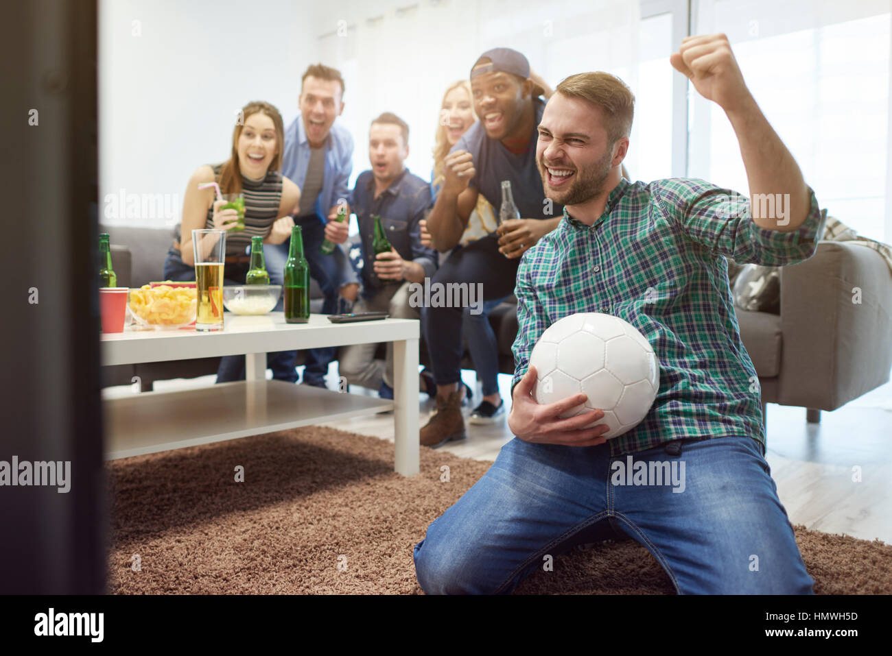 Their favorite team is the winner today Stock Photo - Alamy