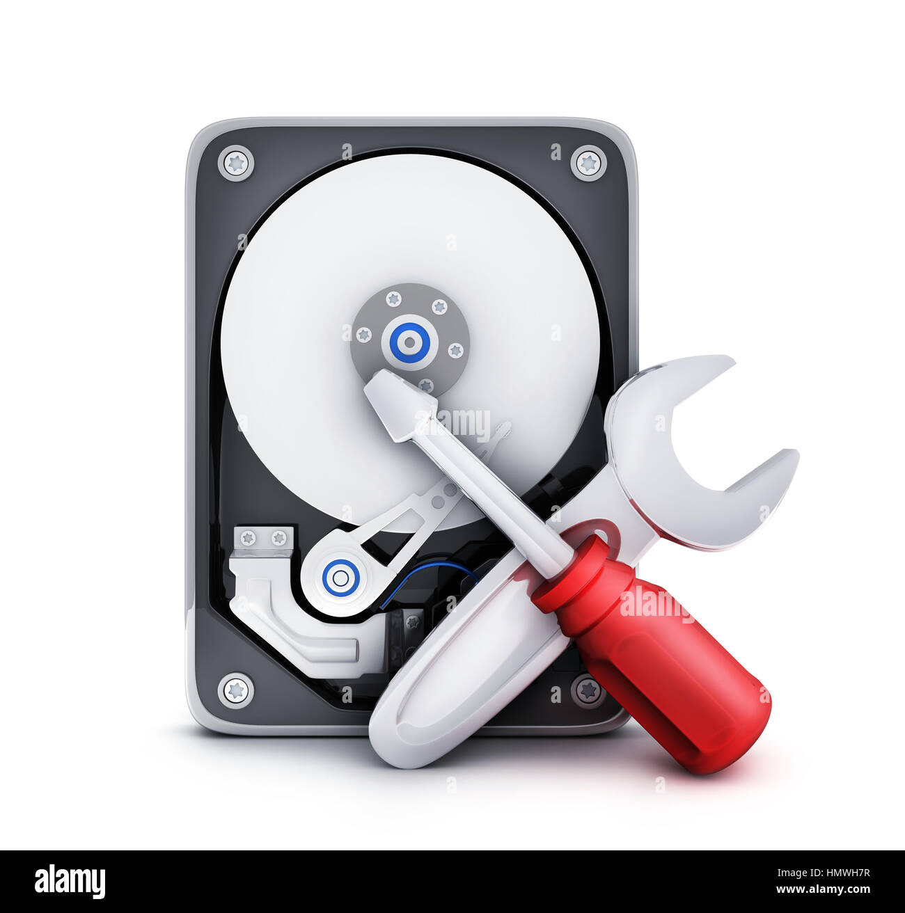 HDD and repair symbol. 3d illustration Stock Photo - Alamy