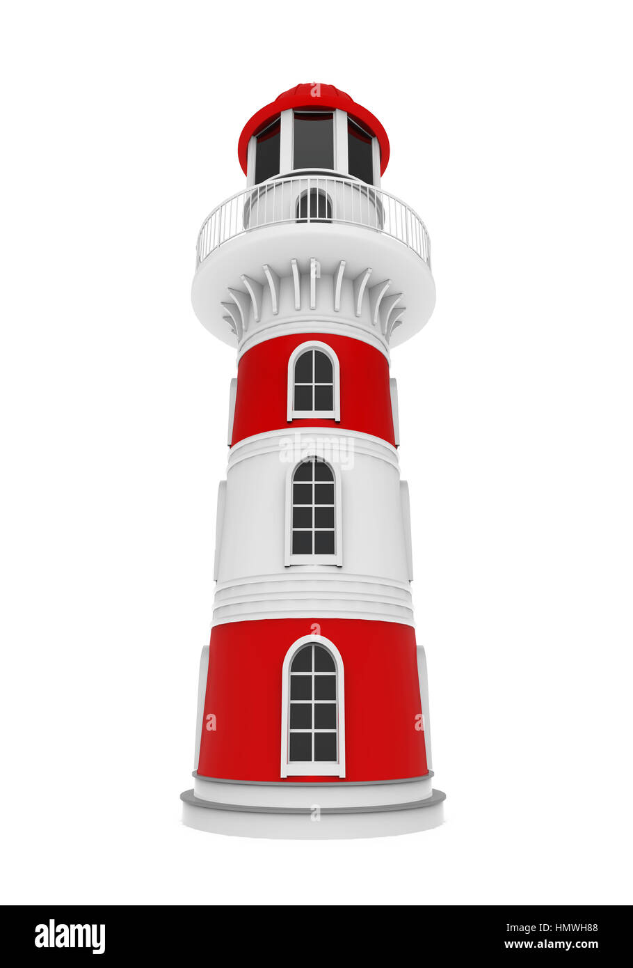 Red Lighthouse Isolated Stock Photo - Alamy