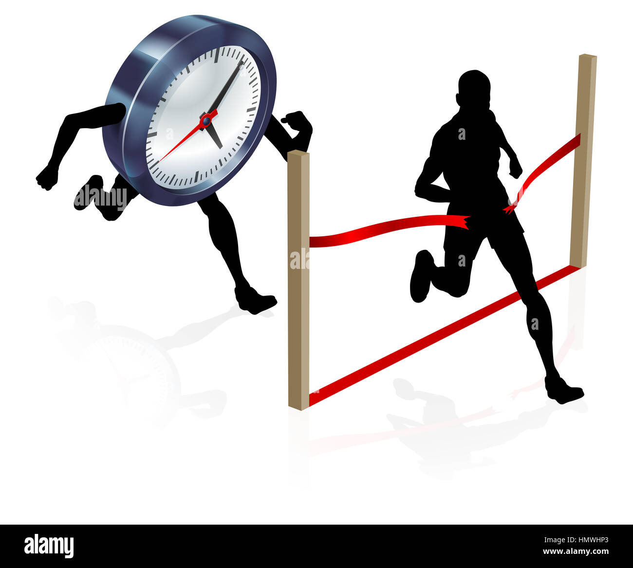 Runner breaking through finish line High Resolution Stock Photography ...