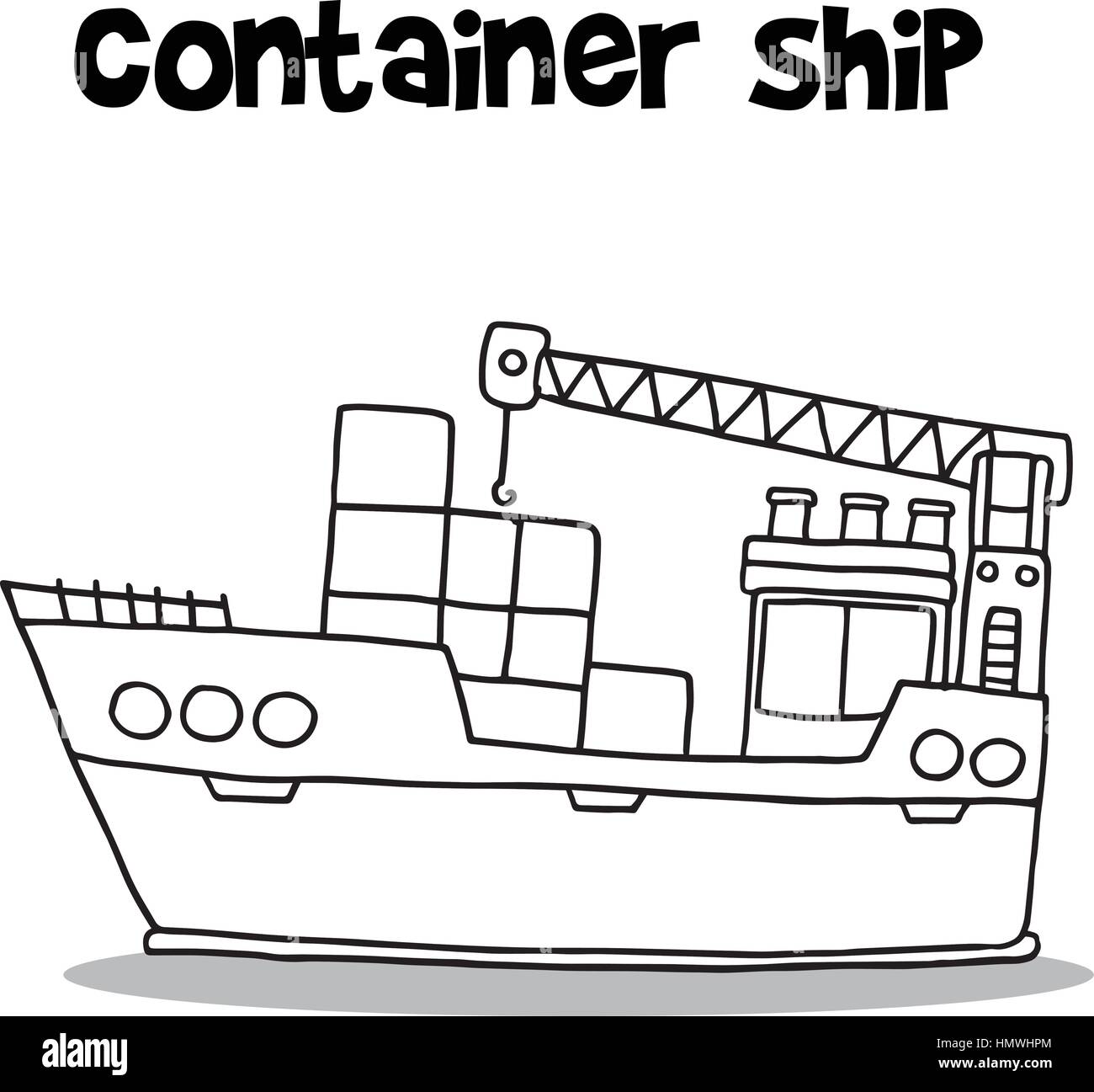 Container Ship Stock Vector Images - Alamy