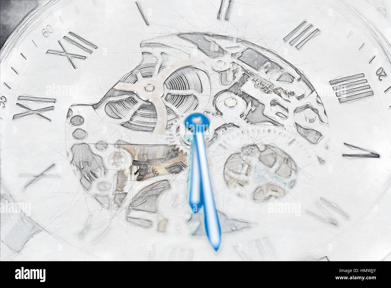 Mechanical Watch Concept With Visible Mechanism Stock Photo - Alamy