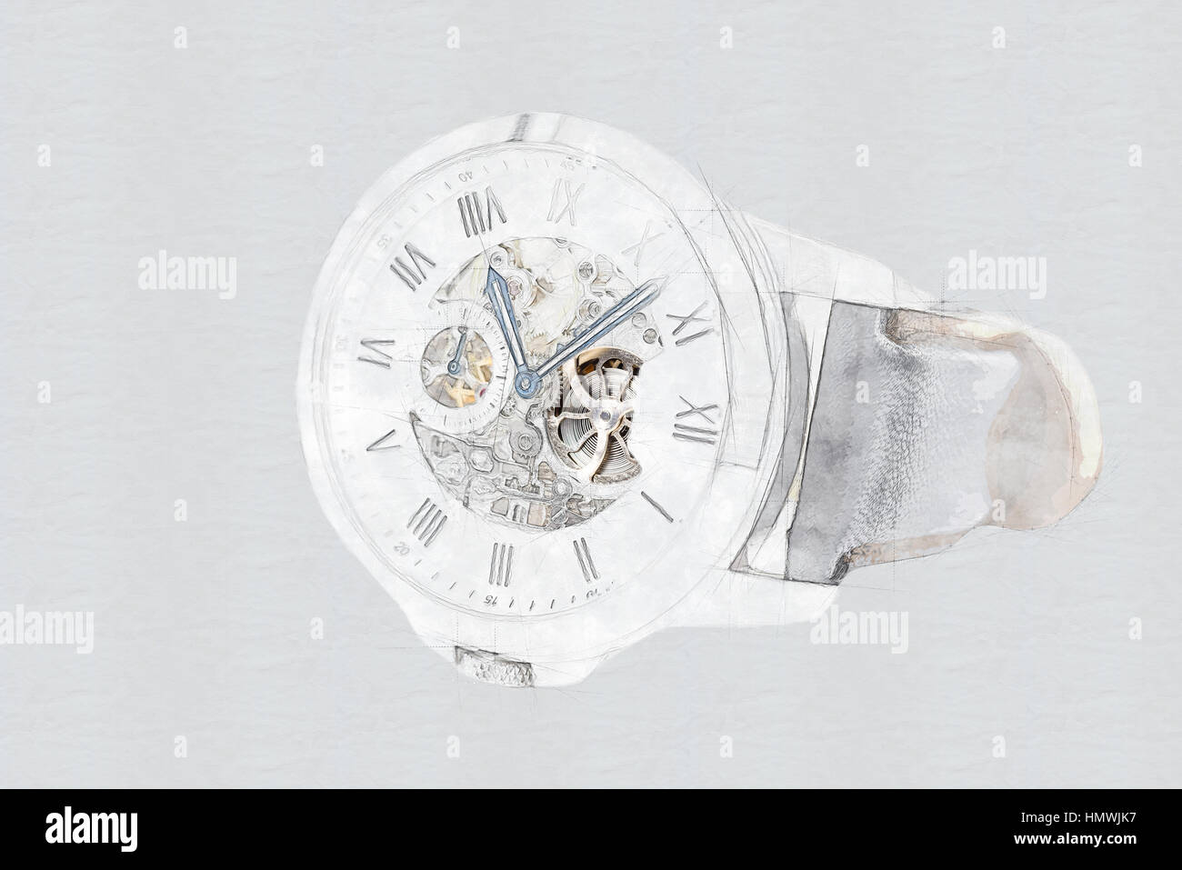 Mechanical Watch Concept With Visible Mechanism Stock Photo - Alamy