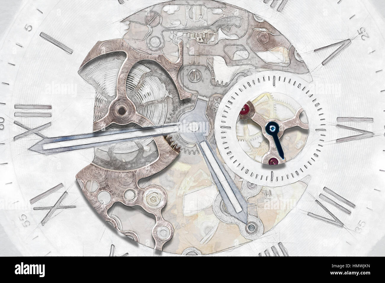 Mechanical Watch Concept With Visible Mechanism Stock Photo - Alamy