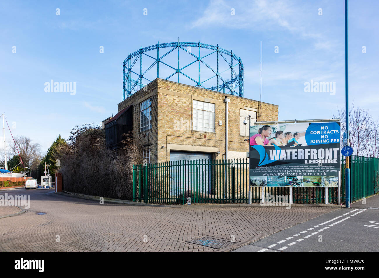 Sign for Waterfront Leisure, next to Gillingham Marina, with the ...