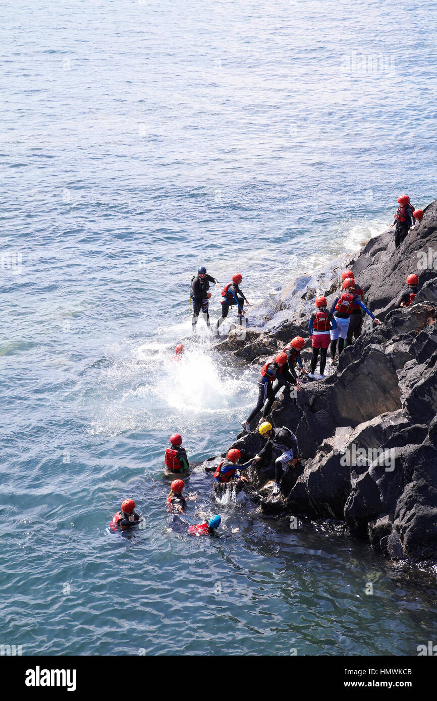 Coasteering hi-res stock photography and images - Alamy