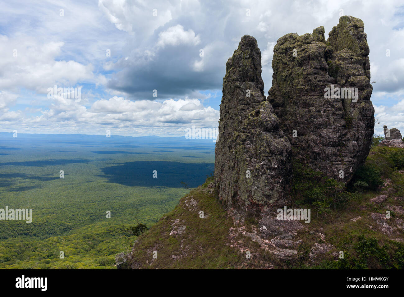boundless expanse. view from mountains. natural stone pillars ...