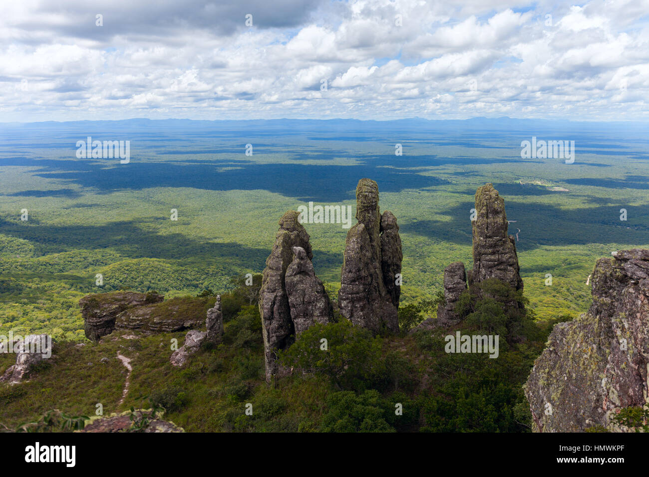 boundless expanse. view from mountains. natural stone pillars ...