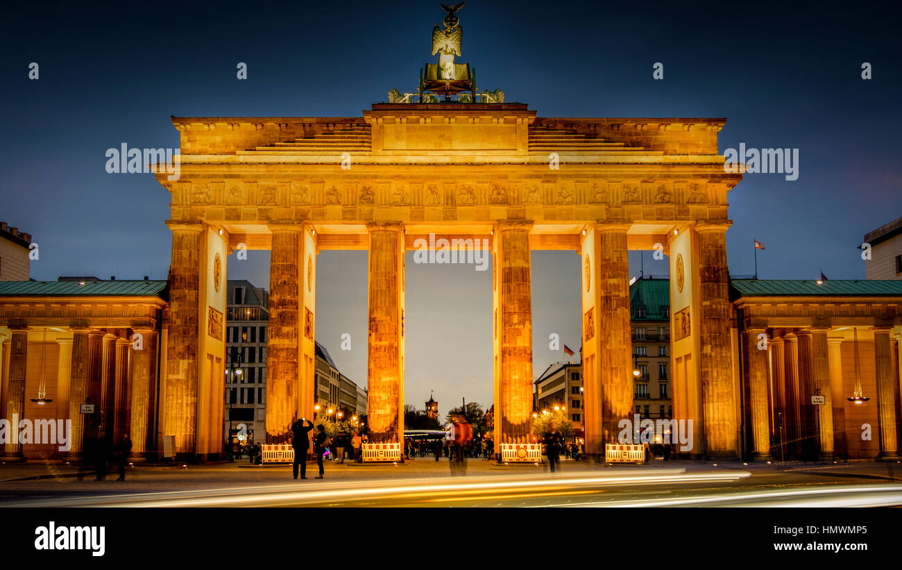 Brandenburg Gate built between 1788 and 1791 and now is the most famous ...