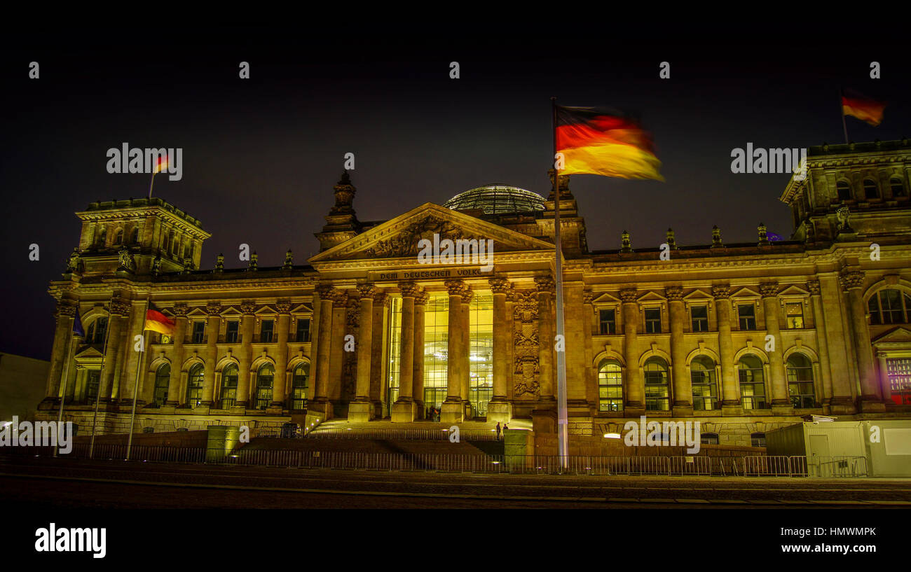 The historic Reichstag in Berlin with it's modern dome, Berlin, Germany ...
