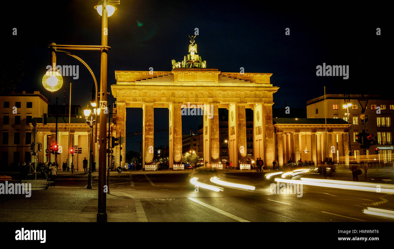 Brandenburg Gate built between 1788 and 1791 and now is the most famous ...