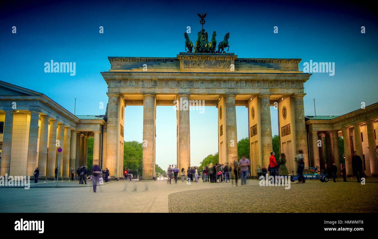 Brandenburg Gate built between 1788 and 1791 and now is the most famous ...