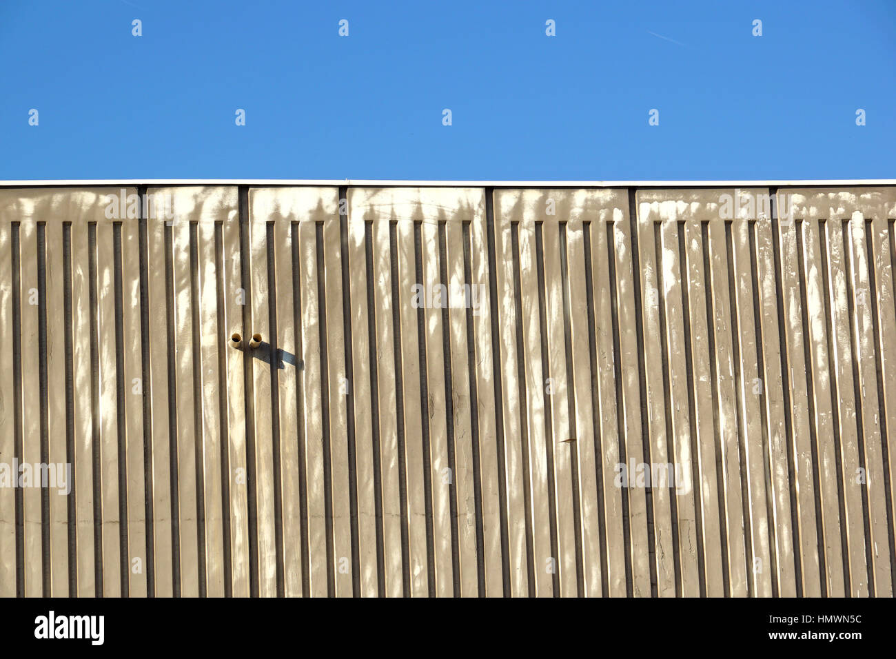 Architectural industrial facade building with metallic panels Stock ...