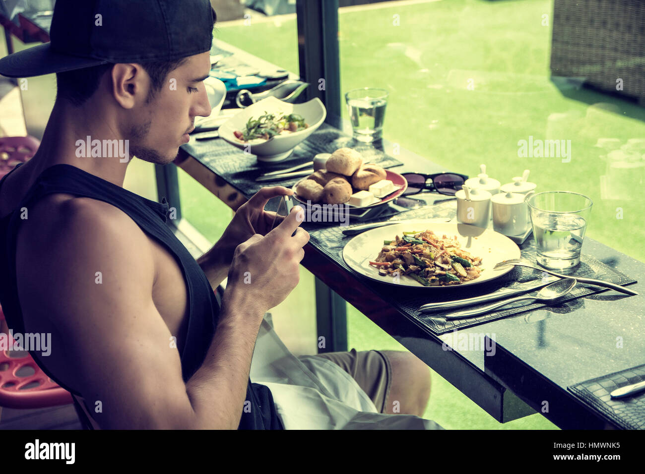 Man picture food diner hi-res stock photography and images - Alamy