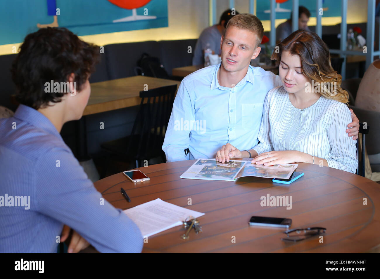 Young business rich couple buy an apartment, property, house, apartment ...
