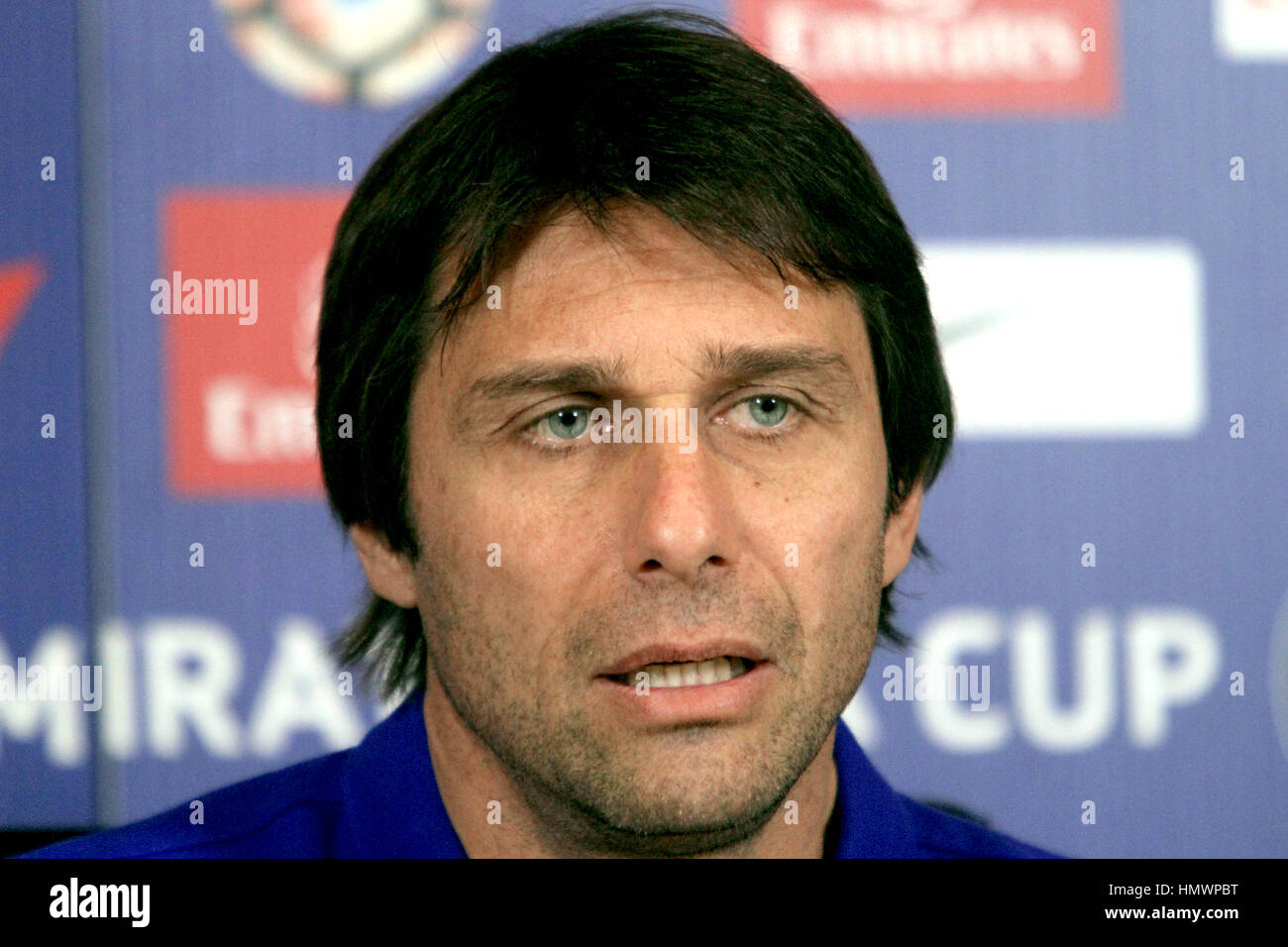 Chelsea manager Antonio Conte addressing a press conference at the ...