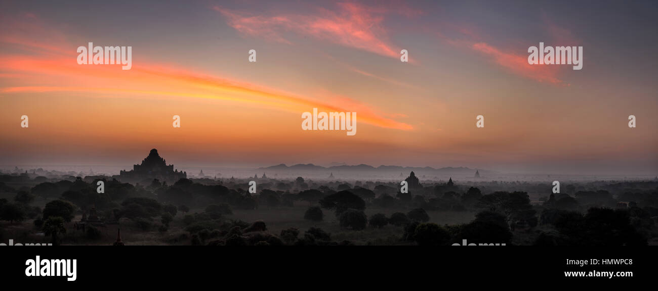 Sunrise in Bagan, Myanmar. Myanmar is also known formally as Burma. Hot ...