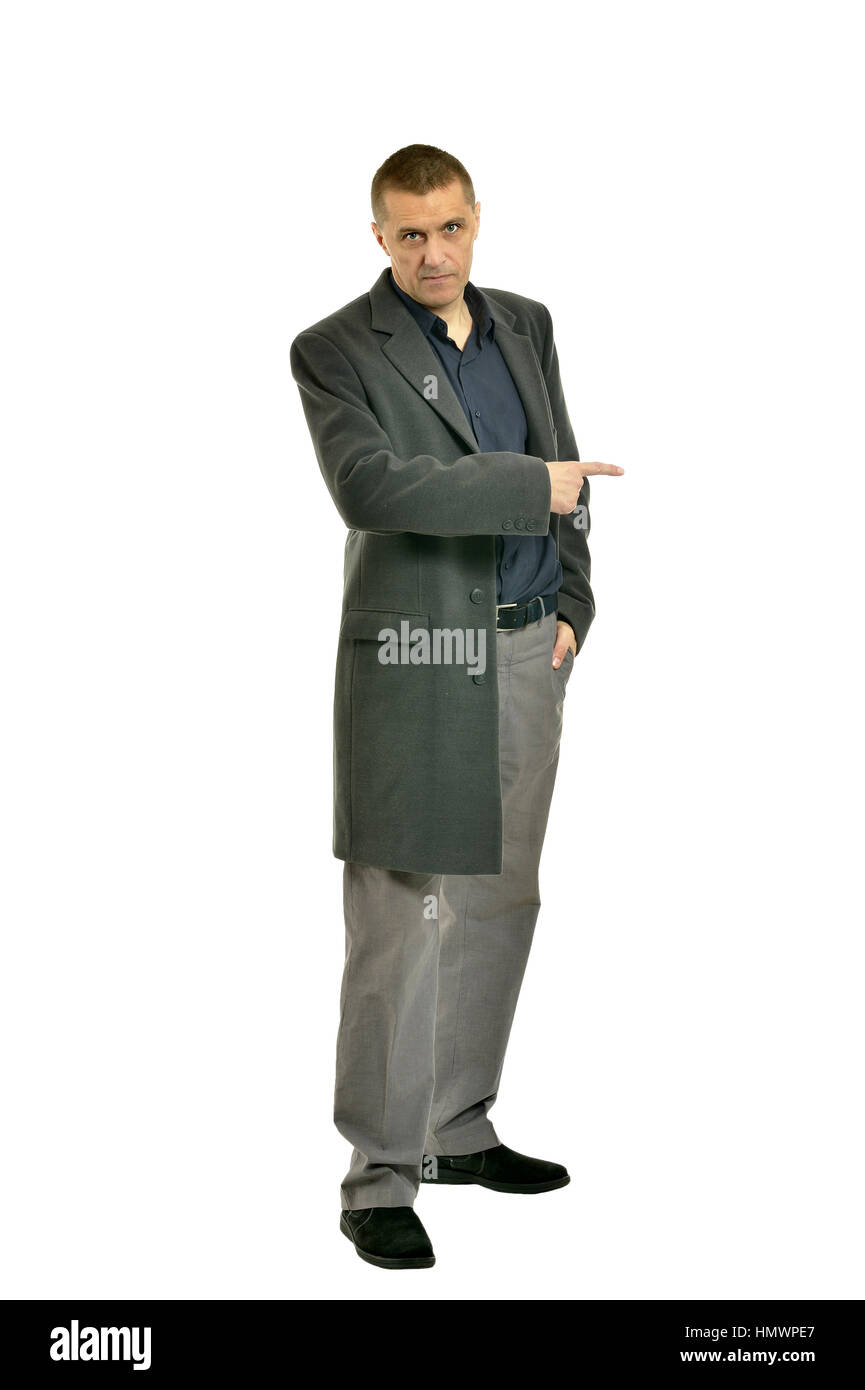 Portrait trendy man coat Cut Out Stock Images & Pictures - Alamy