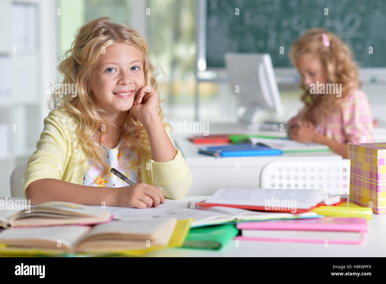 beautiful little girls at class Stock Photo - Alamy