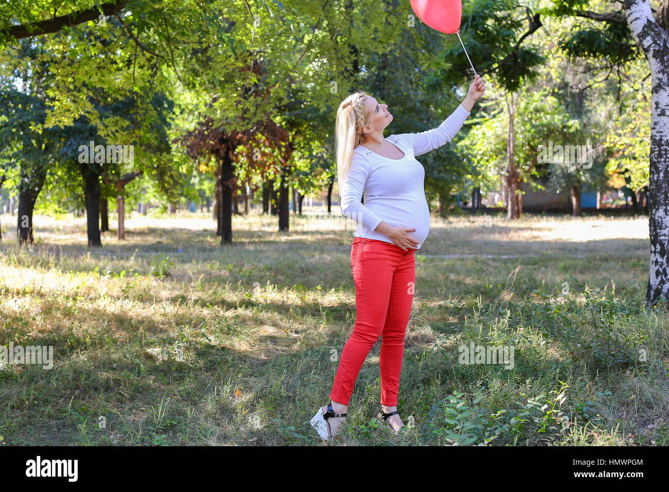 Alluring Future Mother of European Appearance Enjoys Pleasant Things ...