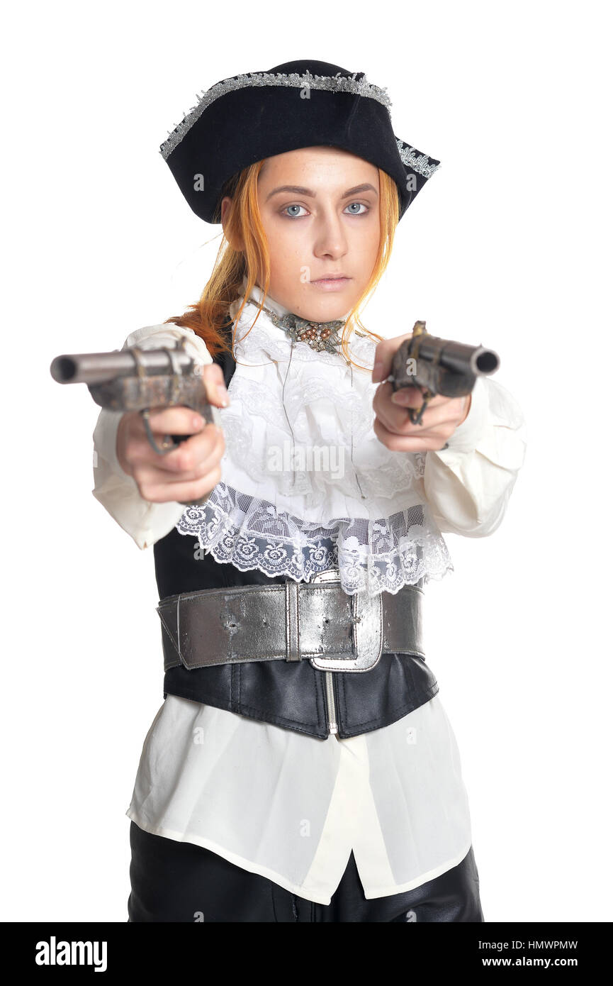 woman pirate in old vintage clothes Stock Photo - Alamy