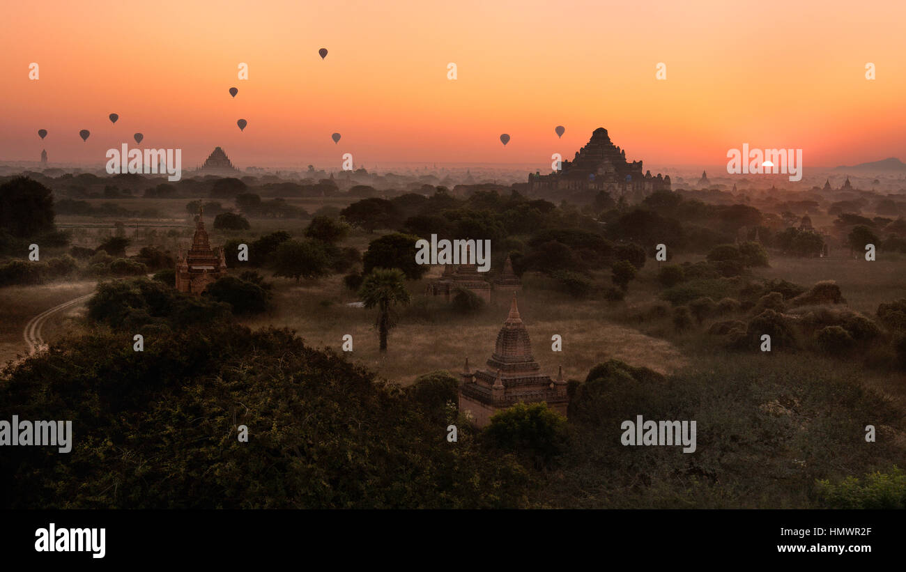 Bagan Temples River Sunset High Resolution Stock Photography and Images ...