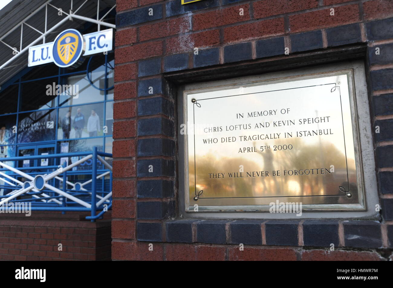 Chris Loftus and Kevin Speight memorial plaque at Leeds United Football ...