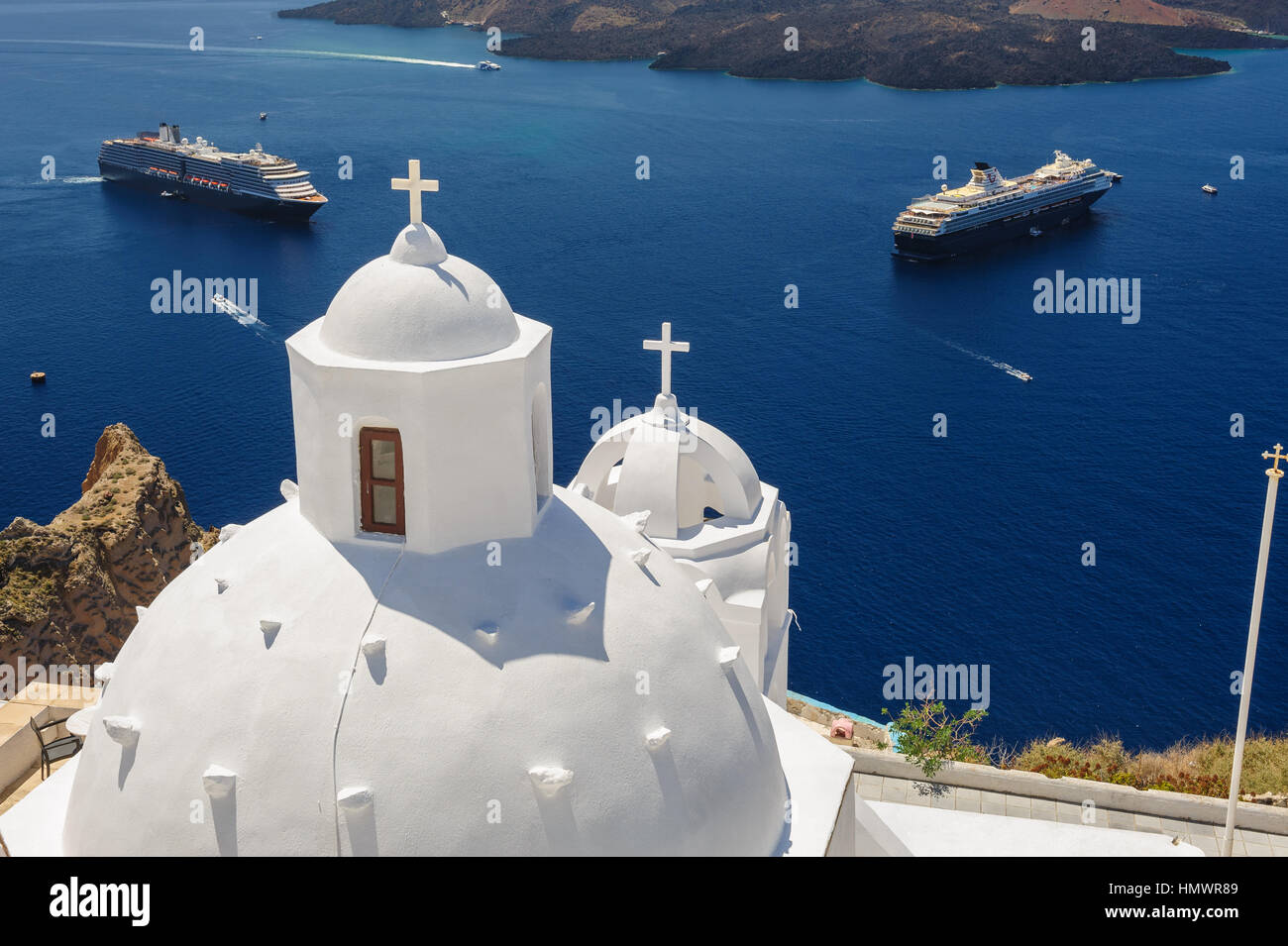 Church in Fira, Santorini Stock Photo - Alamy