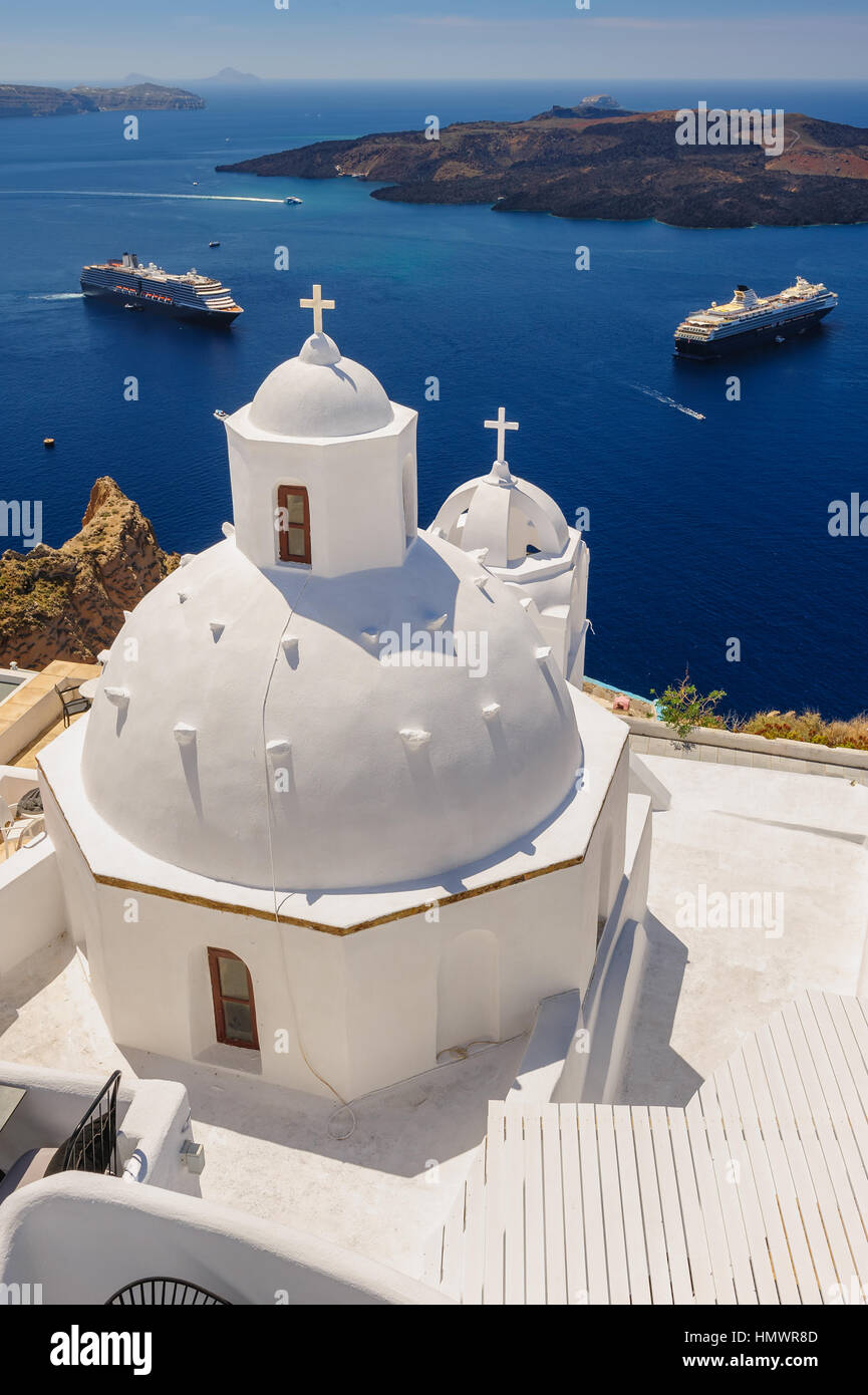 Church in Fira, Santorini Stock Photo - Alamy