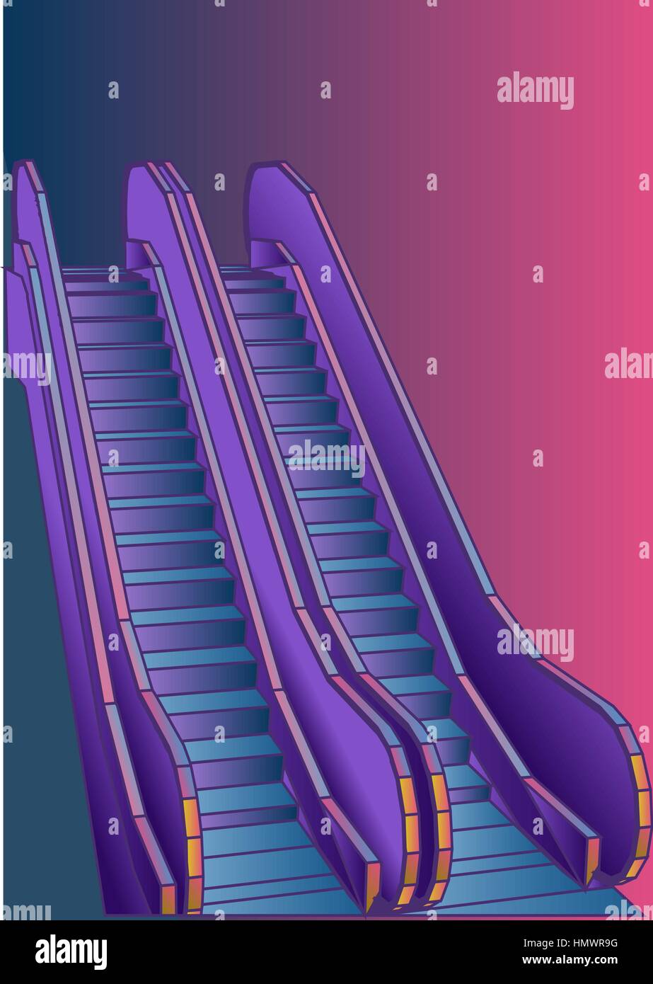 escalator. abstract stair on a multicolor background Stock Vector Image ...
