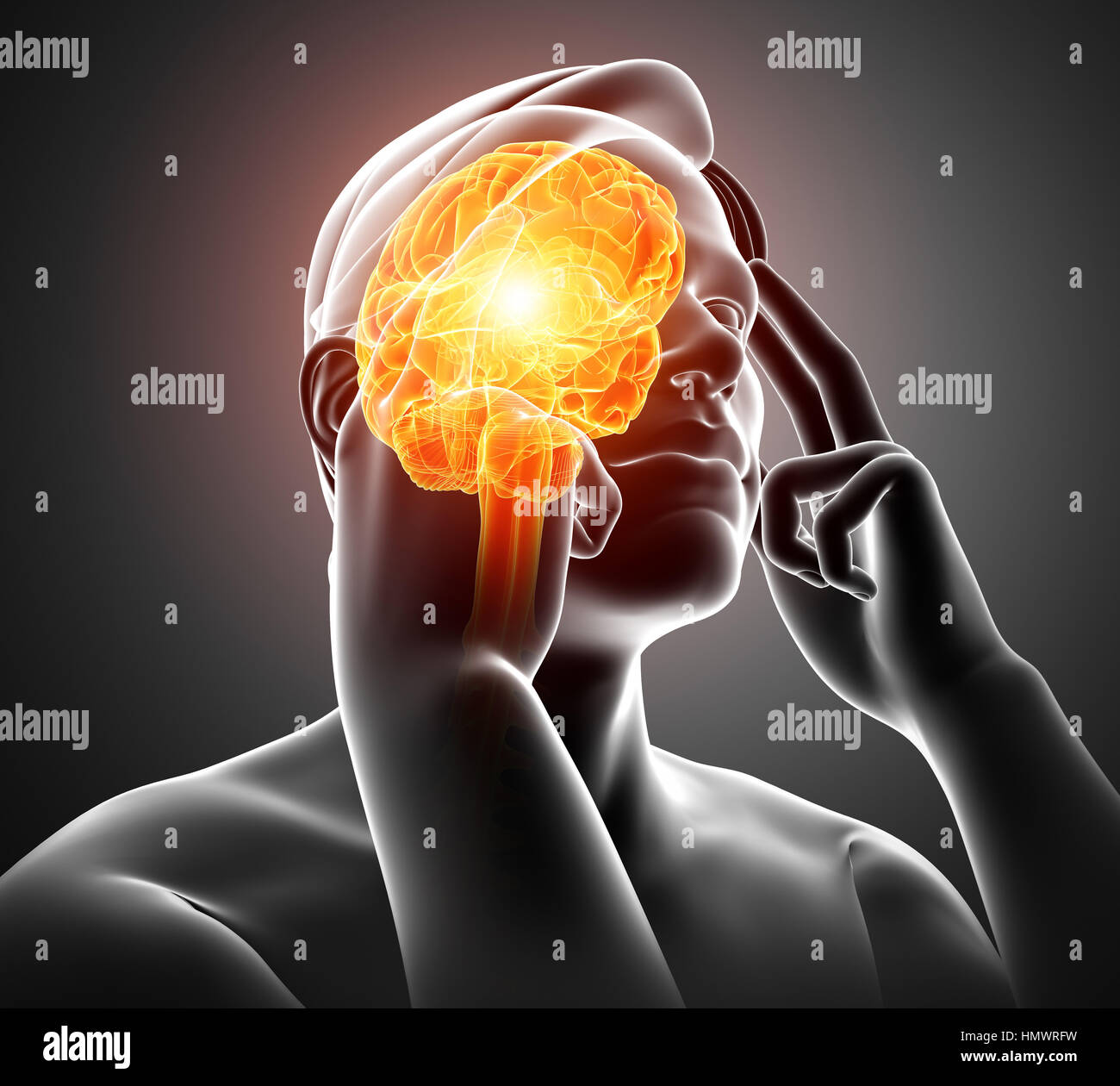 3d Illustration of Male Feeling Headache Stock Photo - Alamy