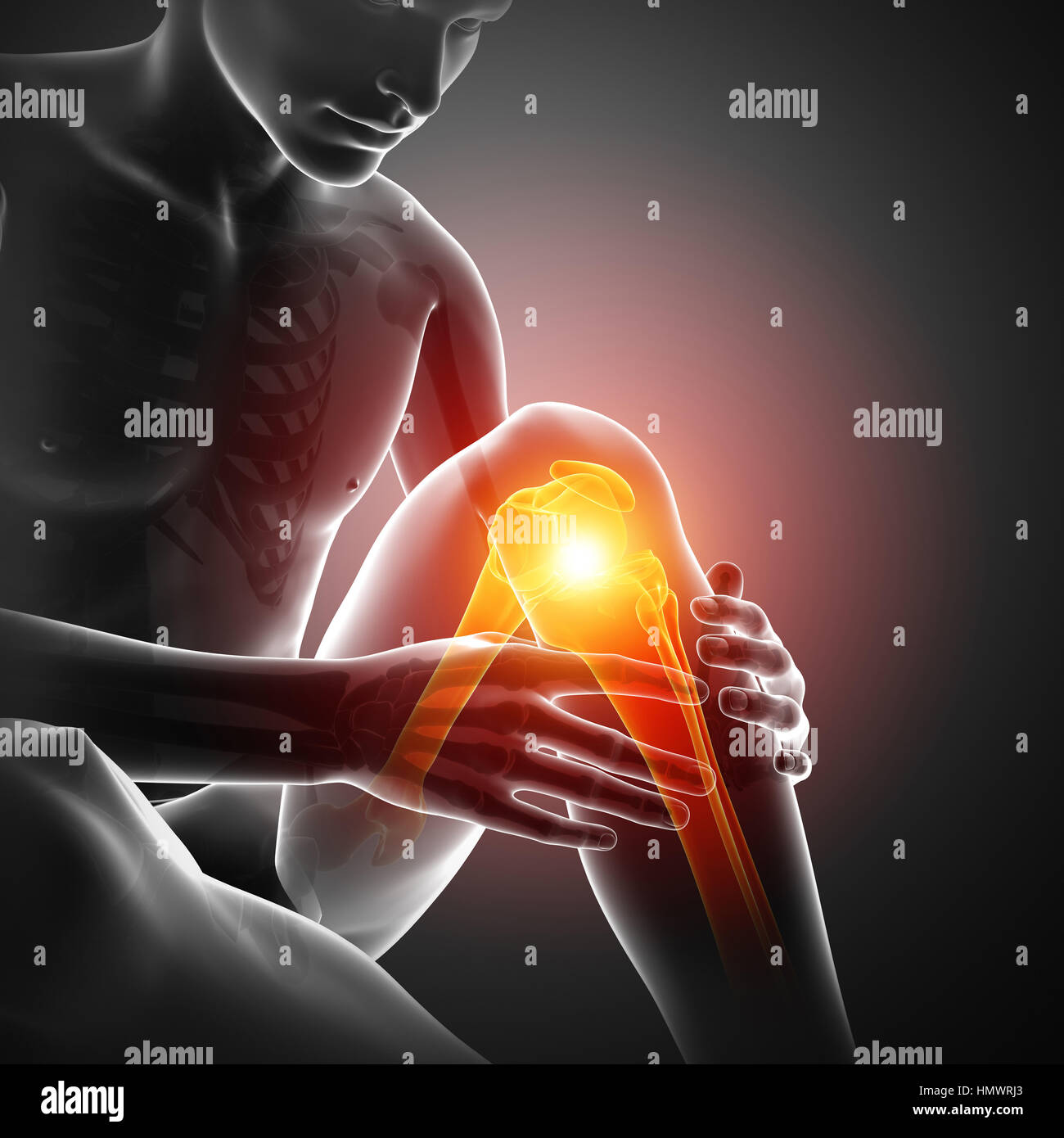 3d Illustration of Male Knee pain Stock Photo - Alamy