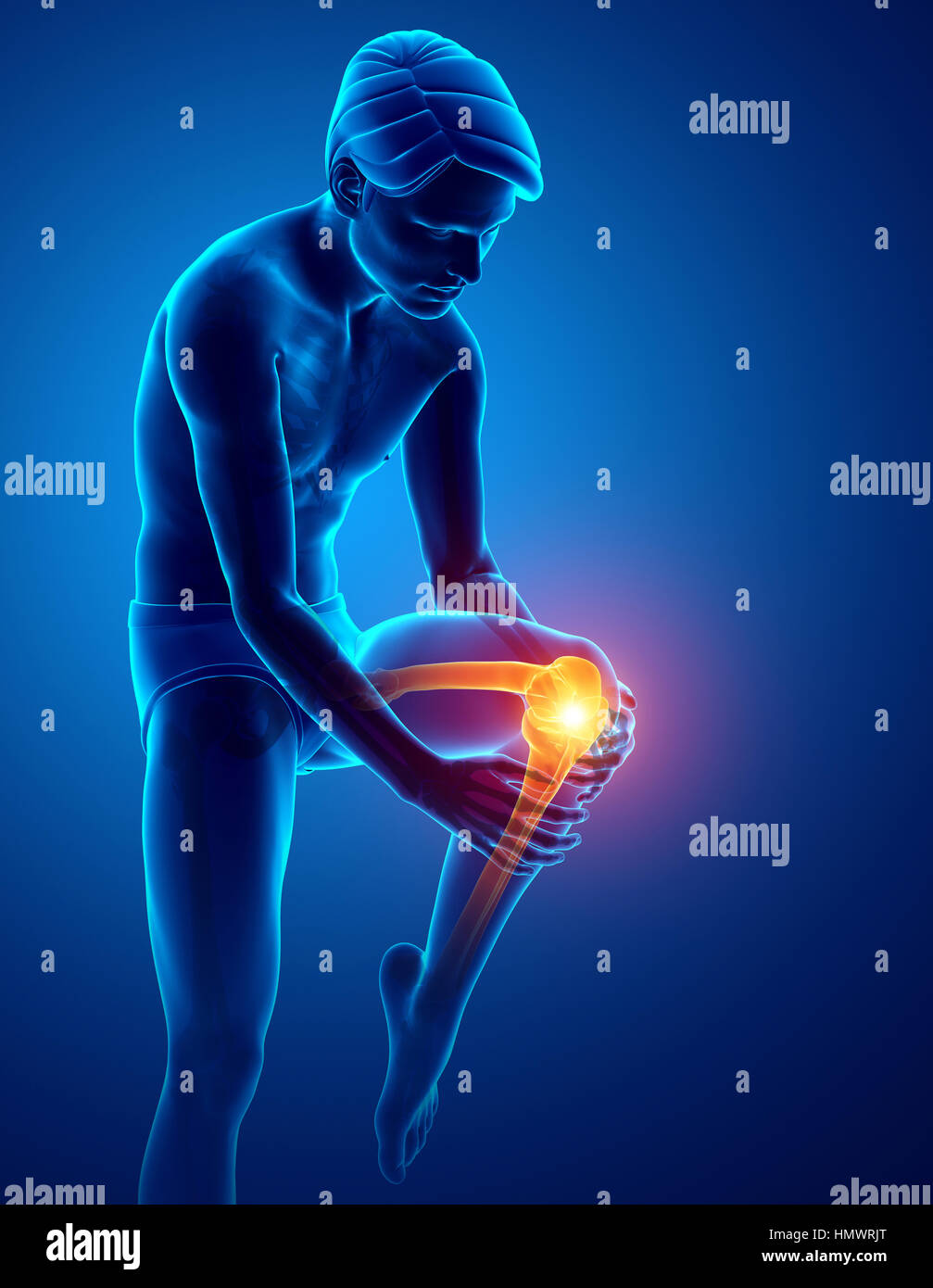 3d Illustration of Male Knee pain Stock Photo - Alamy