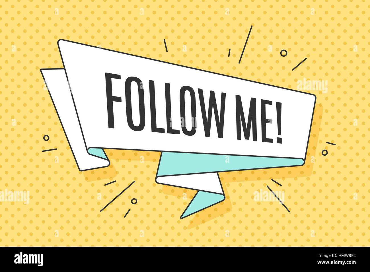 Ribbon banner with text Follow me, pop art style Stock Vector Image ...