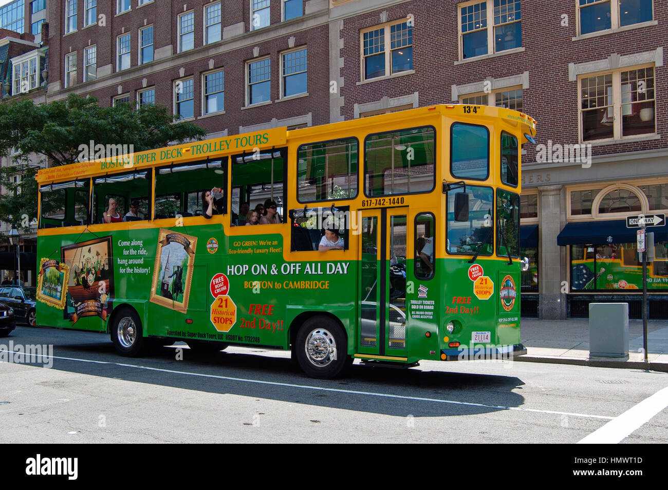 Boston, Massachusetts, US, 25 Jul. 2009: Boston Upper Deck Trolley ...