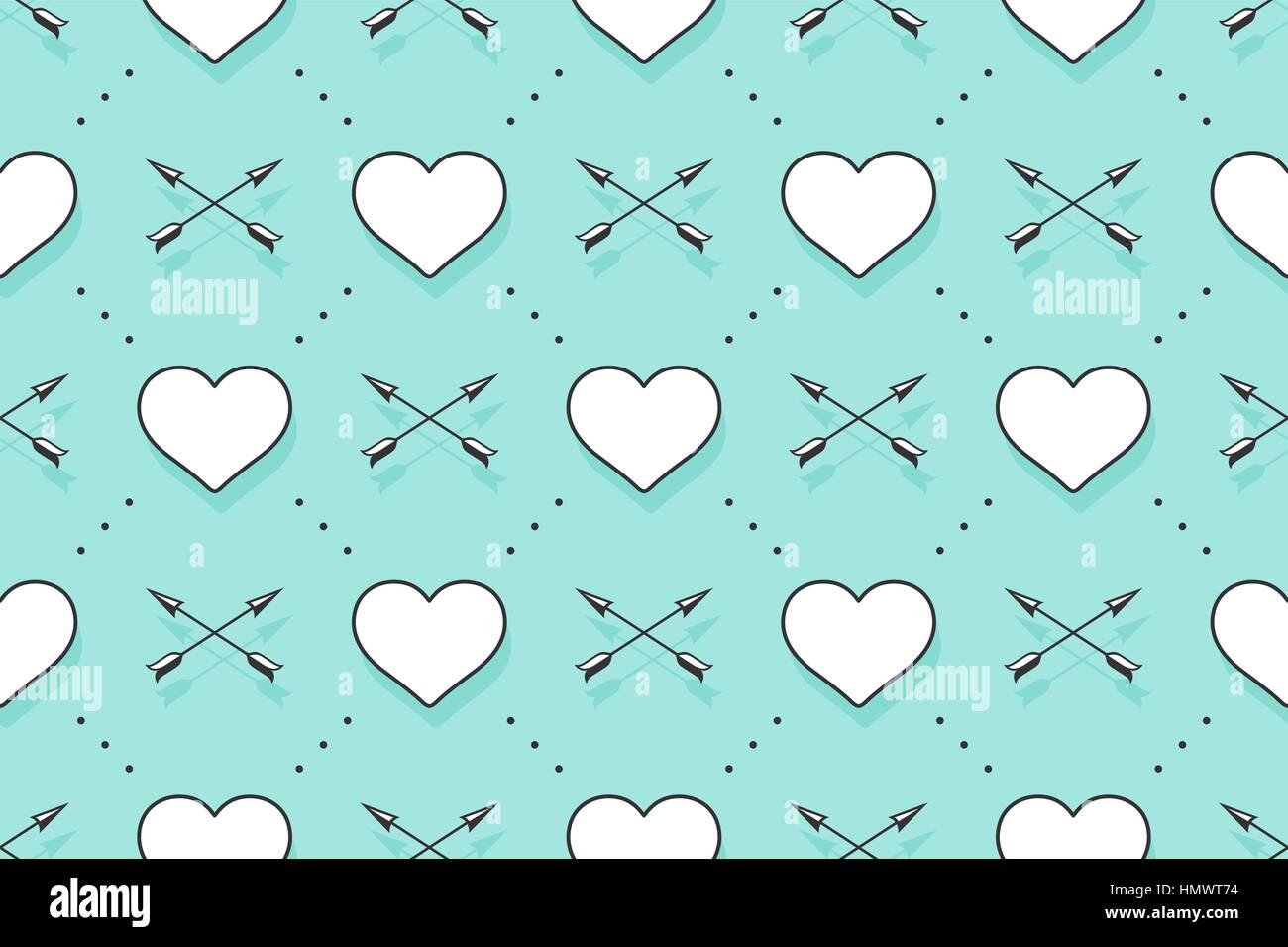 Seamless pattern heart arrows Stock Vector Images - Alamy