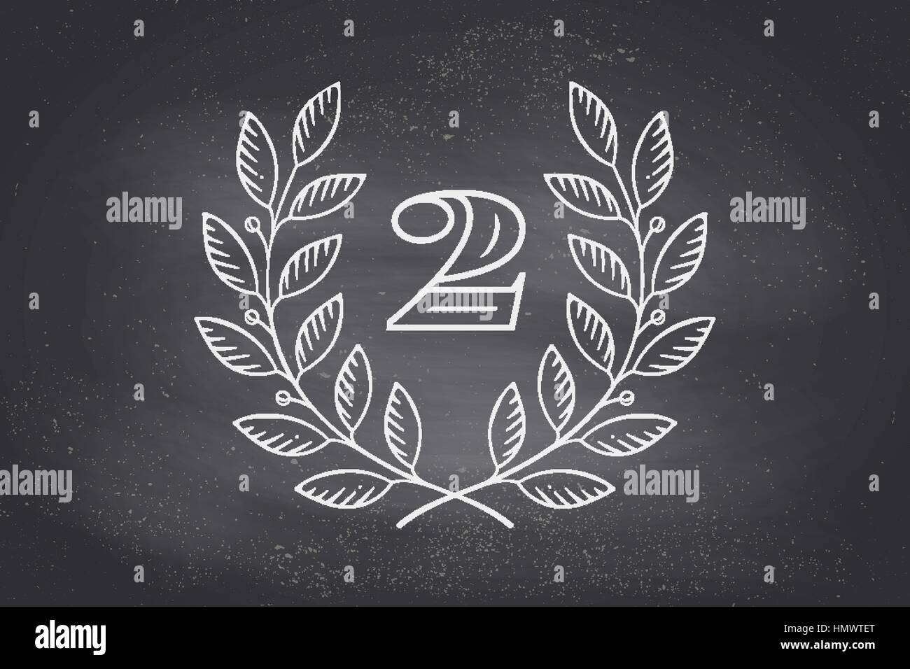 Laurel wreath icon with number Two Stock Vector Image & Art - Alamy