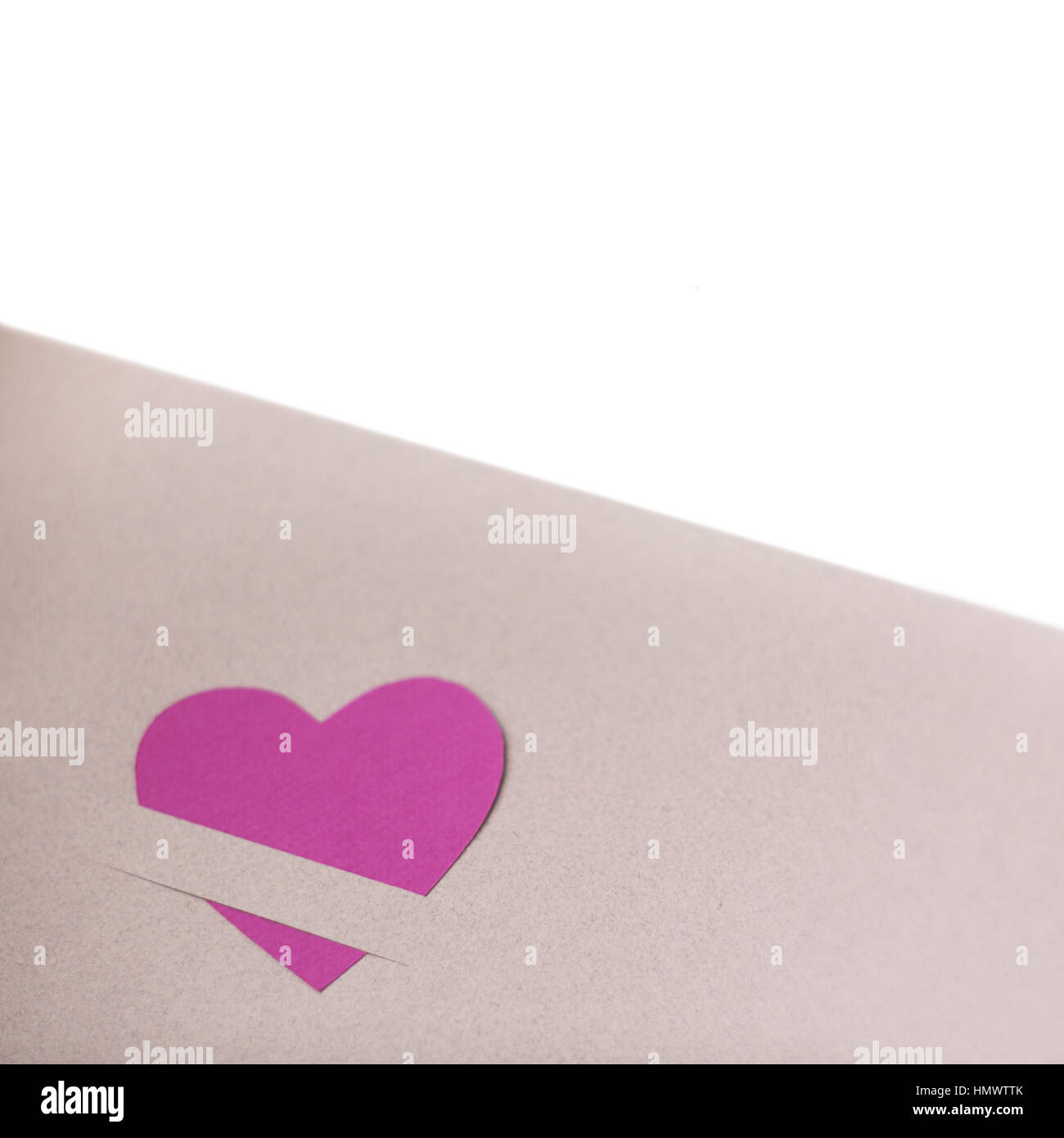 Pink paper hearts on light paper textured background Stock Photo - Alamy