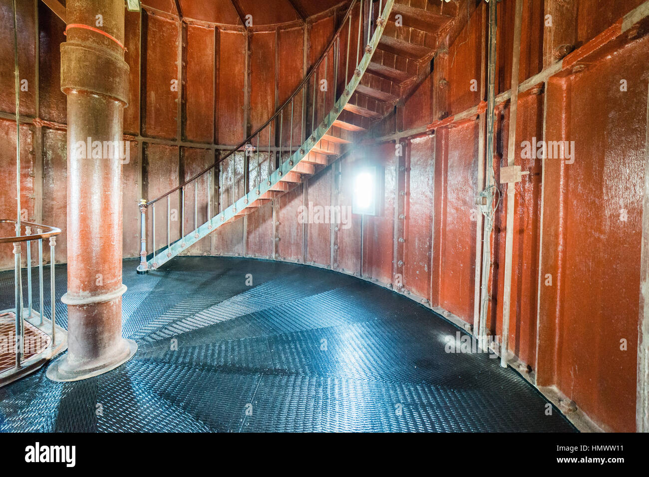 A spiral staircase inside a old wooden lighthouse Stock Photo - Alamy