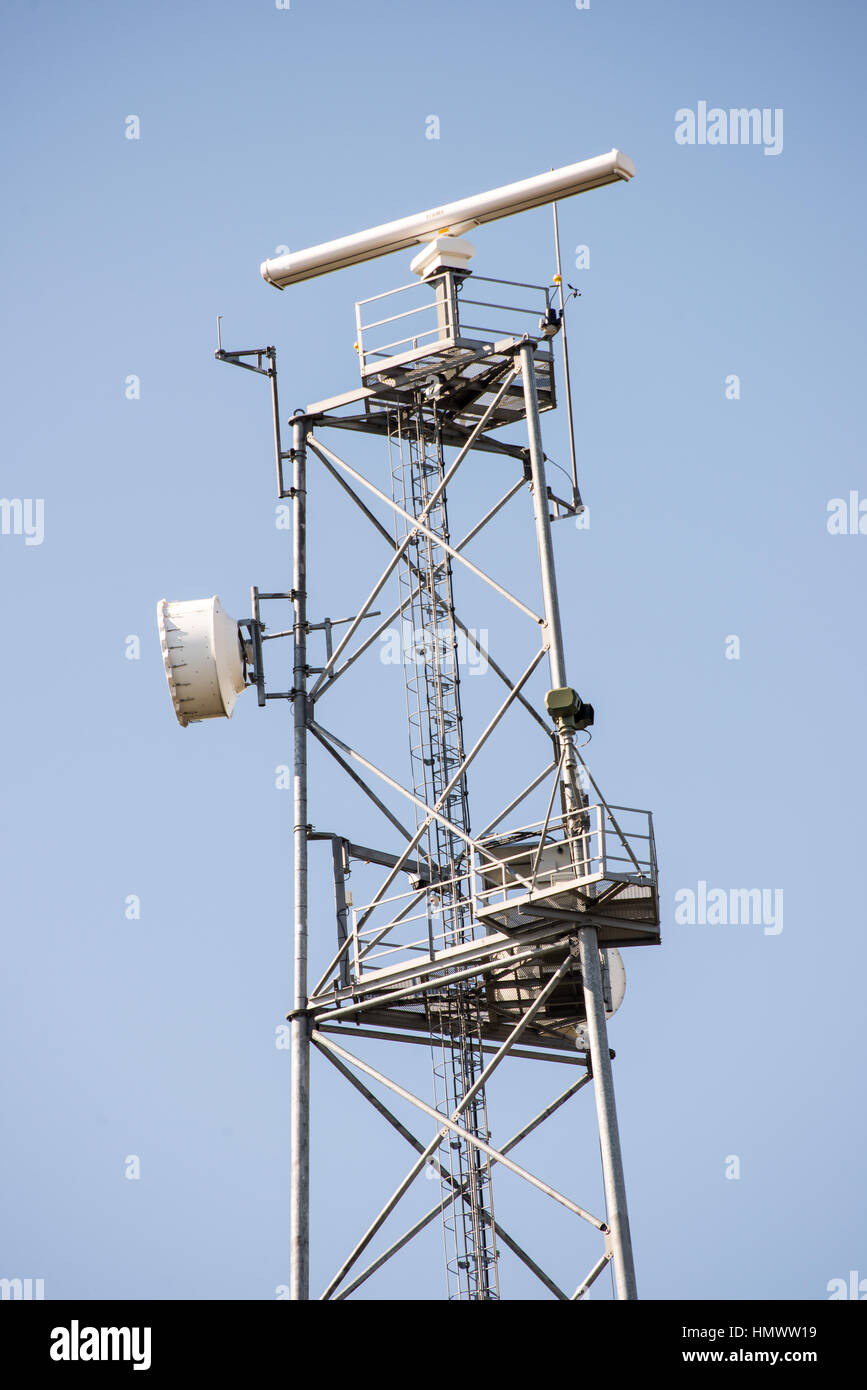 high tower with antenna for radio Stock Photo - Alamy