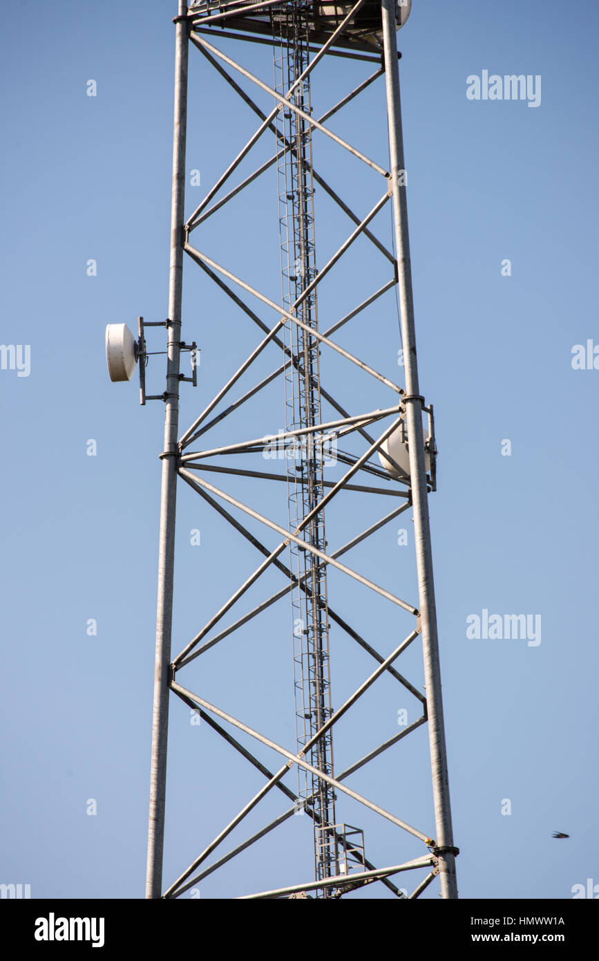 high tower with antenna for radio Stock Photo - Alamy