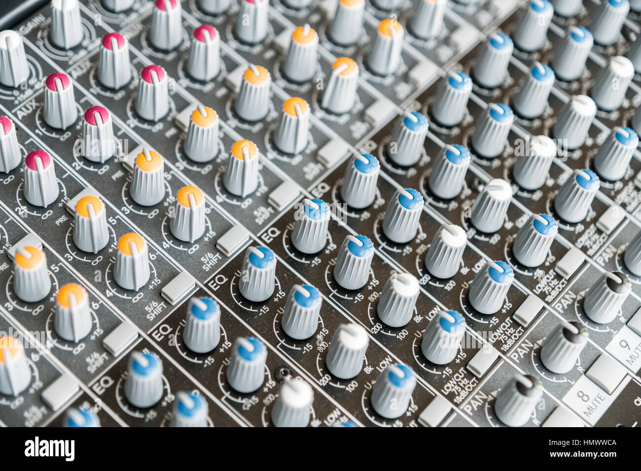 sound mixer control panel. Sound controller Recording Studio. music ...