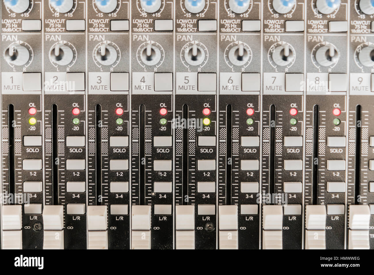 sound mixer control panel. Sound controller Recording Studio. music ...