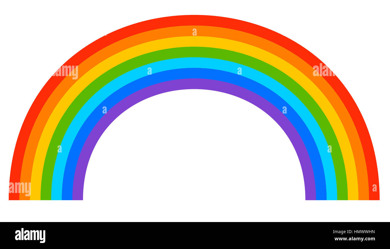 Simple 7-color rainbow element on white Stock Photo - Alamy