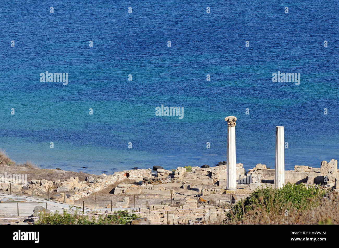 Excavations of the ancient city Tharros, Sinis Peninsula, Oristano ...